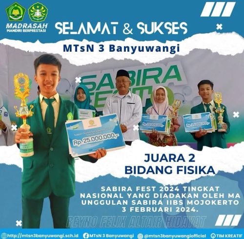 Reyno Felix Altair Hidayat Dari MTsN 3 Banyuwangi Raih Juara 2 Bidang ...